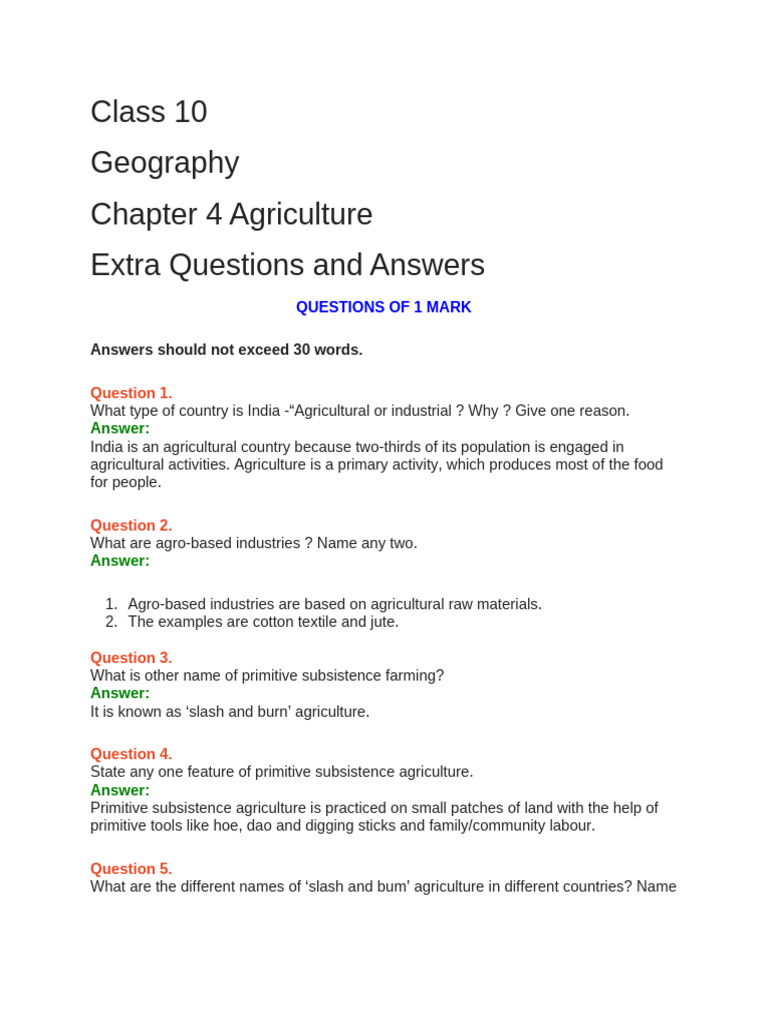 1729221070721.extra Q and A - Agriculture | PDF | Agriculture ...