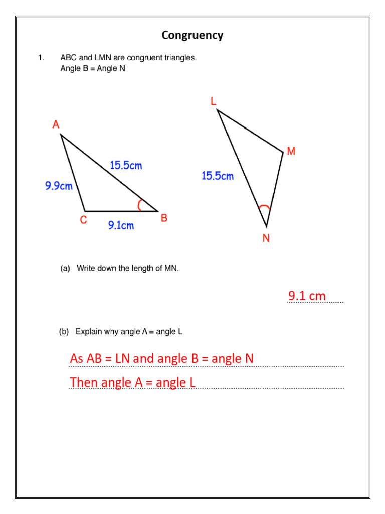 Congruency in Triangles Explained | PDF