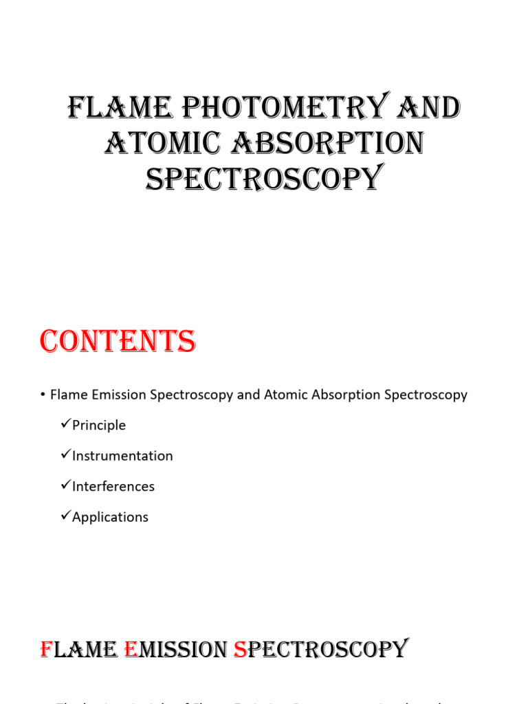 Flame Photometry vs Atomic Absorption | PDF | Atomic Absorption ...