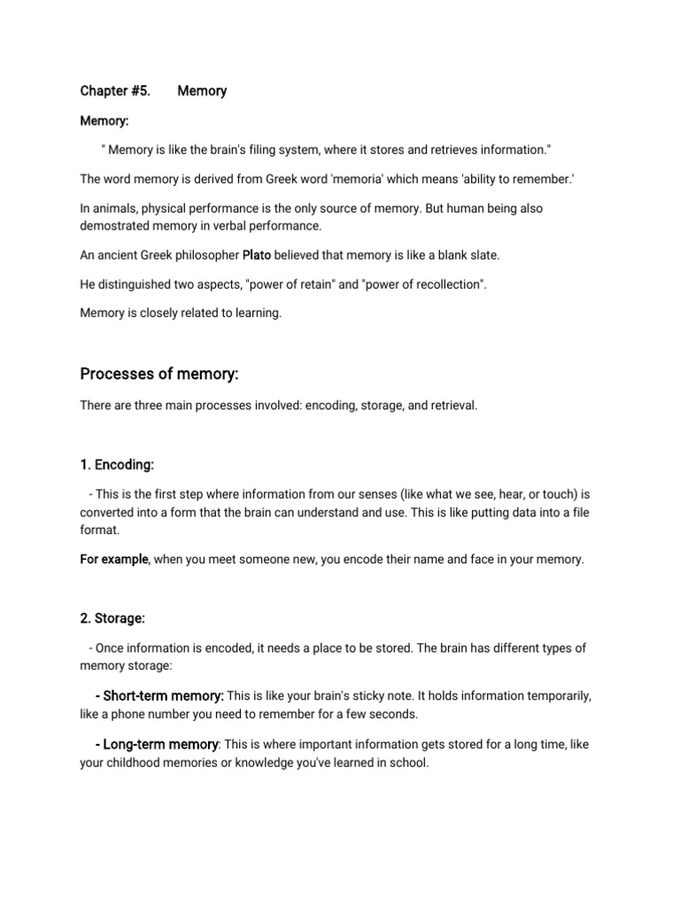 Chapter #5.-Memory Psychology | PDF | Memory | Recall (Memory)