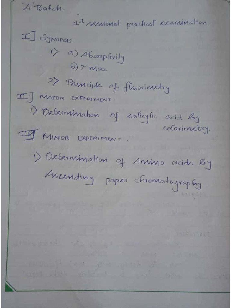 'A' Batch 1st and 2nd Sessional Practical | PDF