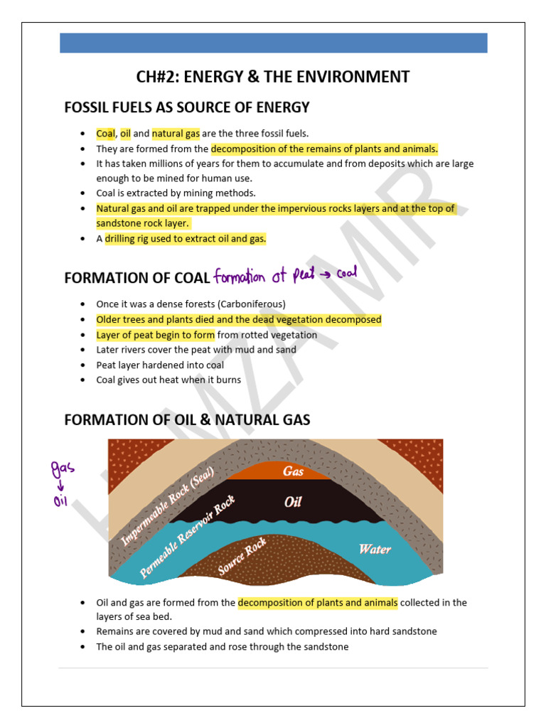 CH 2 Energy & The Environment | PDF | Nuclear Power | Fossil Fuels