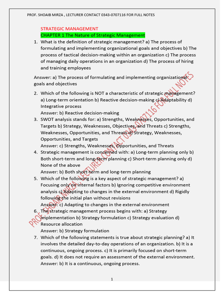 14 Strategic Management | PDF | Strategic Management | Goal