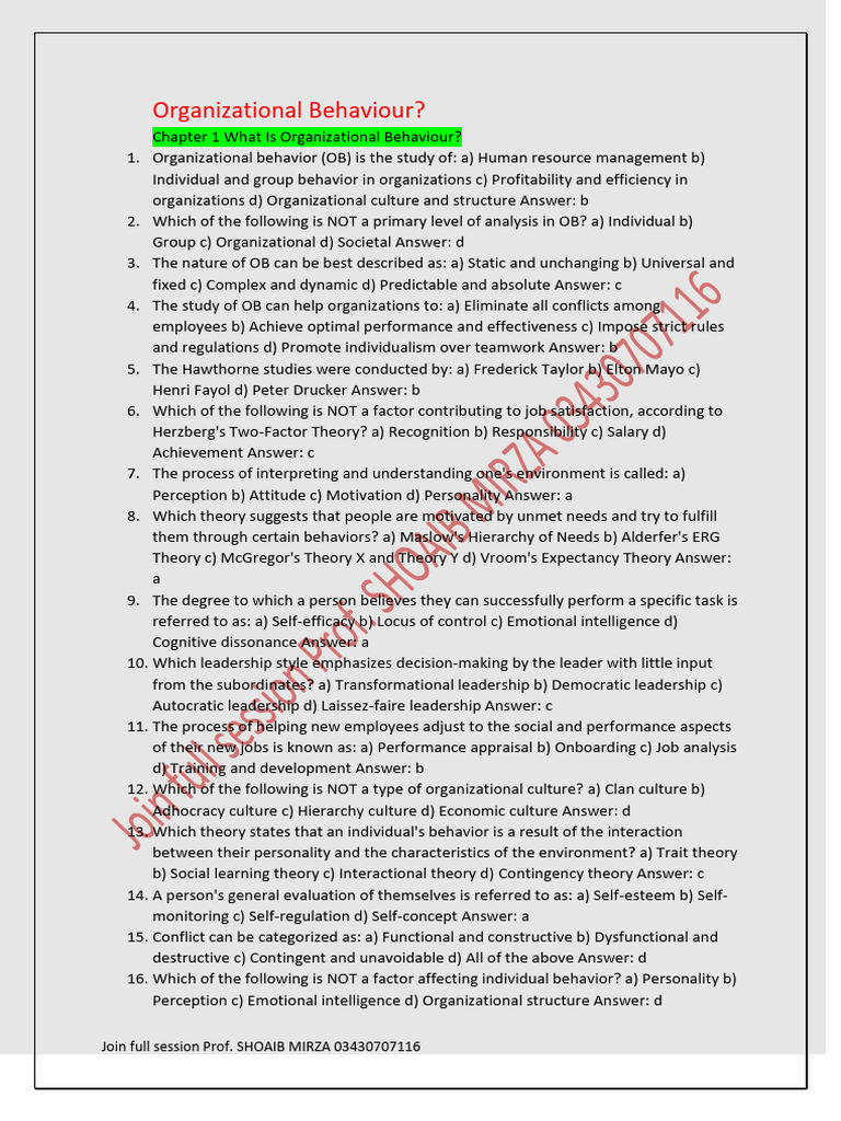 13 Organizational Behaviour | PDF | Emotions | Id