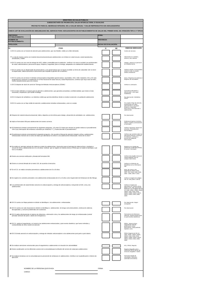 CheckList SSIAA | PDF | Control de la natalidad | El embarazo
