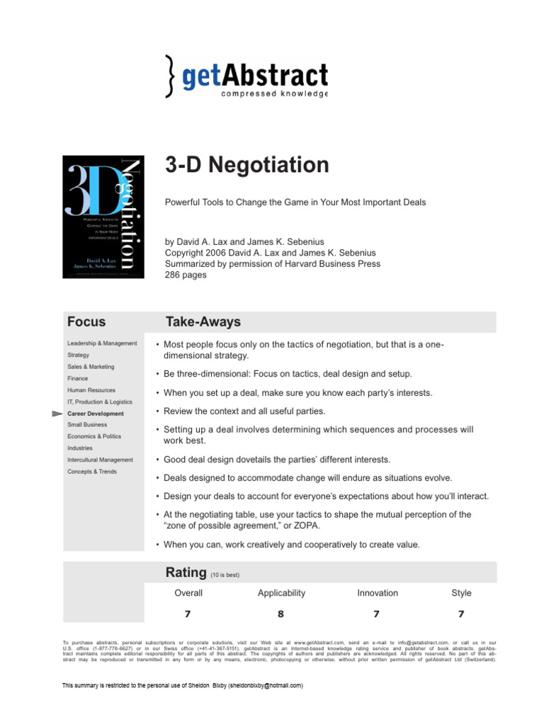 3-d-negotiation-lax-e | PDF | Negotiation