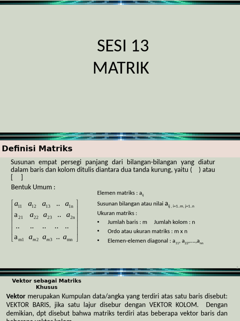 Sesi 14 Penerapan Matrik | PDF