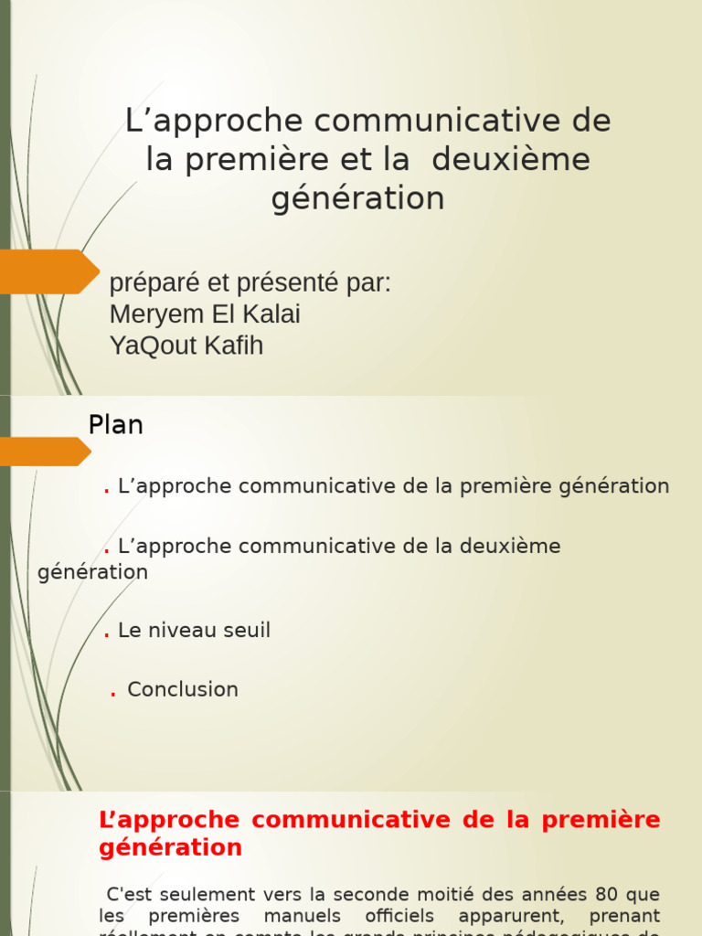 2-L’approche communicative de la première et la deuxième | PDF | Apprentissage | Sociolinguistique