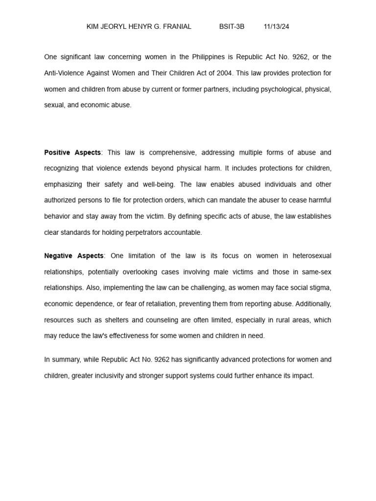 FRANIAL - Critique On The Laws and Legislations For Women | PDF