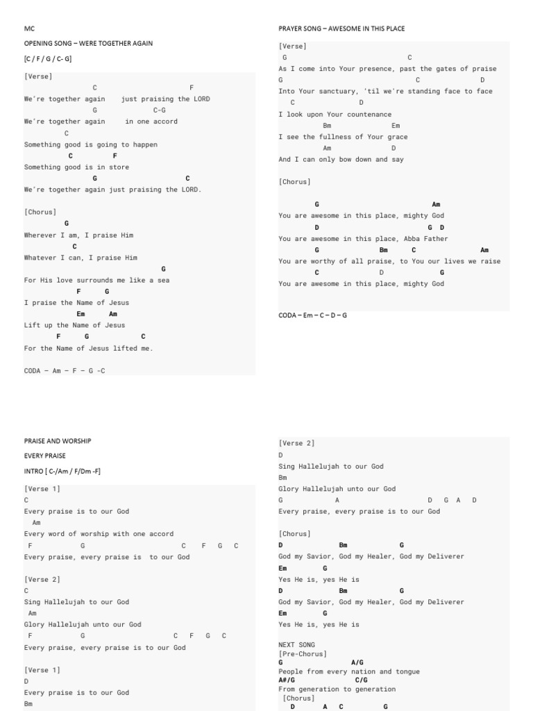 praise and worship | PDF | Song Structure | Worship