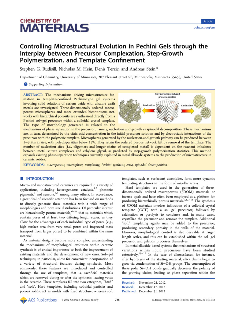 Controlling Microstructural Evolution in Pechini Gels | PDF | Porosity ...