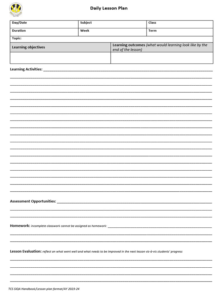 Daily Lesson Plan 2023-24.PDF | PDF | Lesson Plan | Education Theory