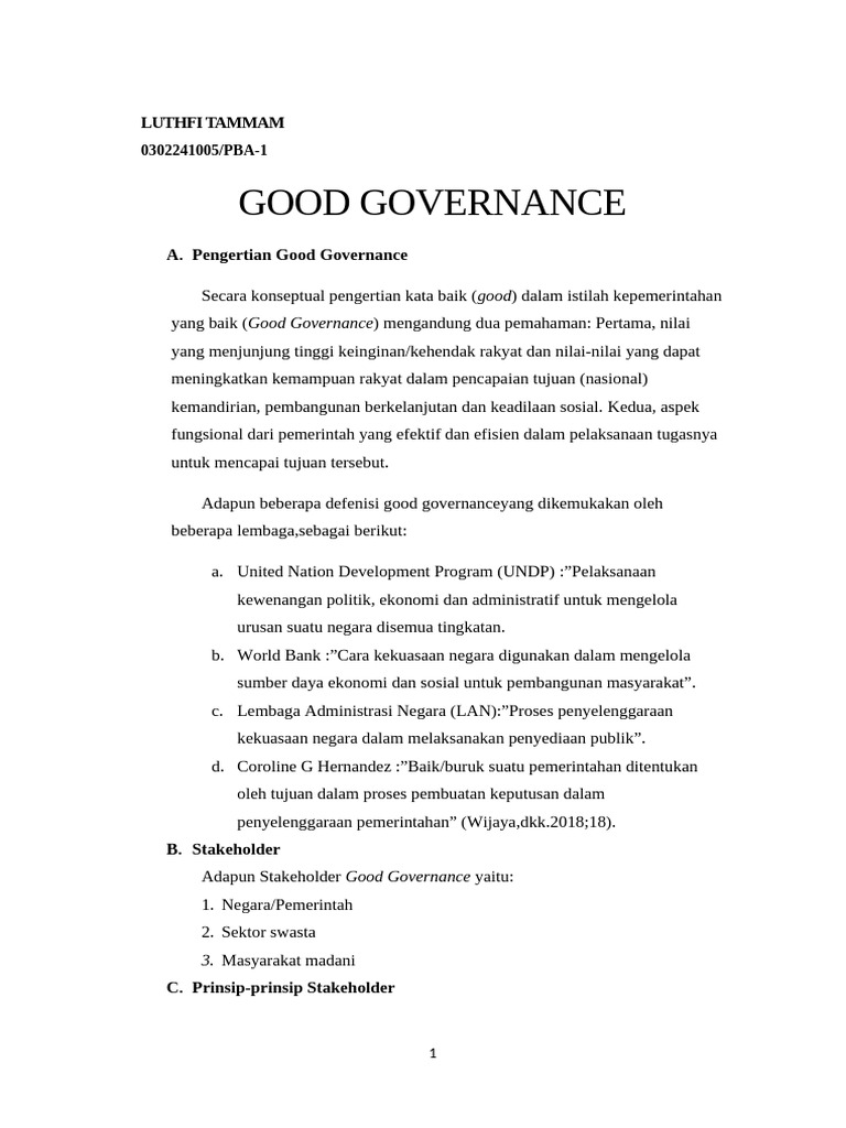 Resume Luthfi Good Governance | PDF