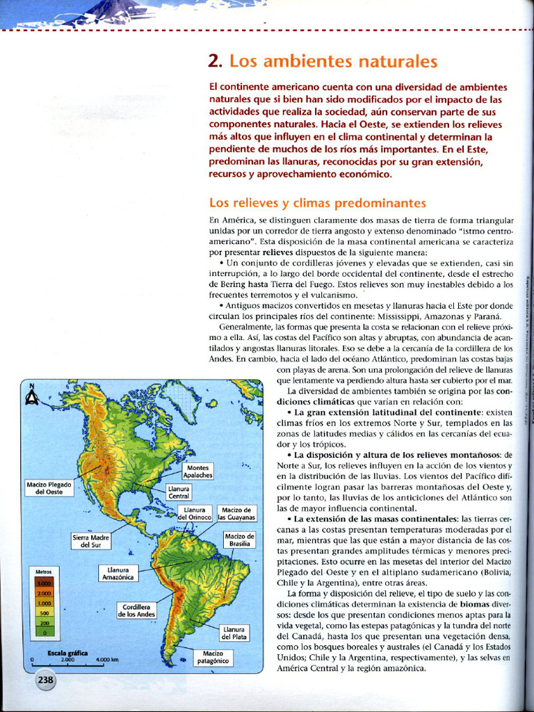 Los Ambientes Naturales en América | PDF