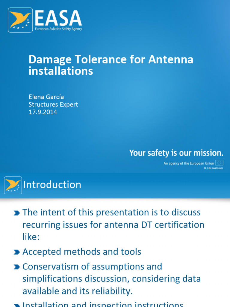 EASA Presentation Antenna DTA Workshop | PDF | Fatigue (Material) | Fracture