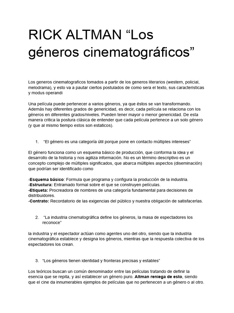Géneros Cinematográficos según Altman | PDF | Ideologías | Semántica