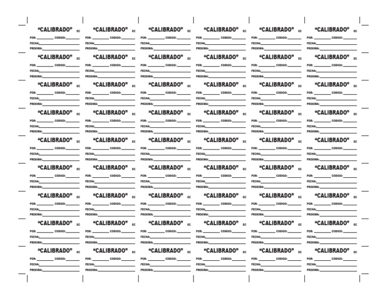 Etique Calibrado | PDF