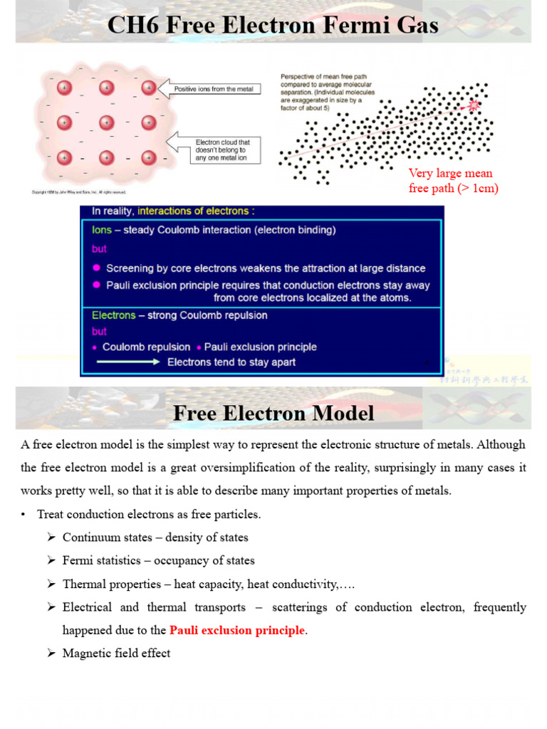 CH6 Free Electron Fermi Gas | PDF | Electron | Spin (Physics)
