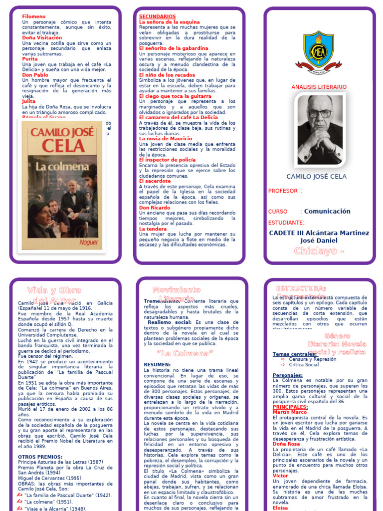 Triptico de Analisis Literario | PDF