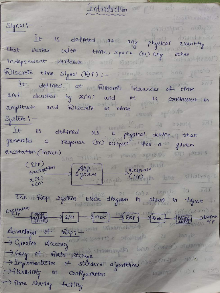 DSP Unit I Notes | PDF