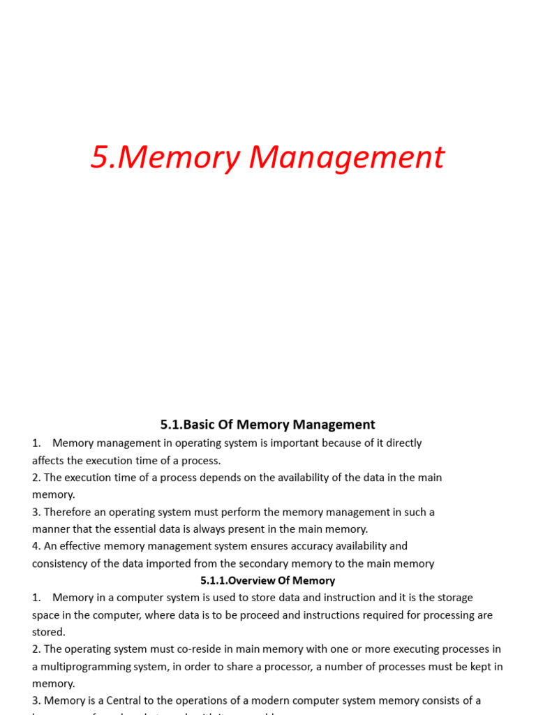 5memory Management Pdf Computer Data Storage Process Computing 2955