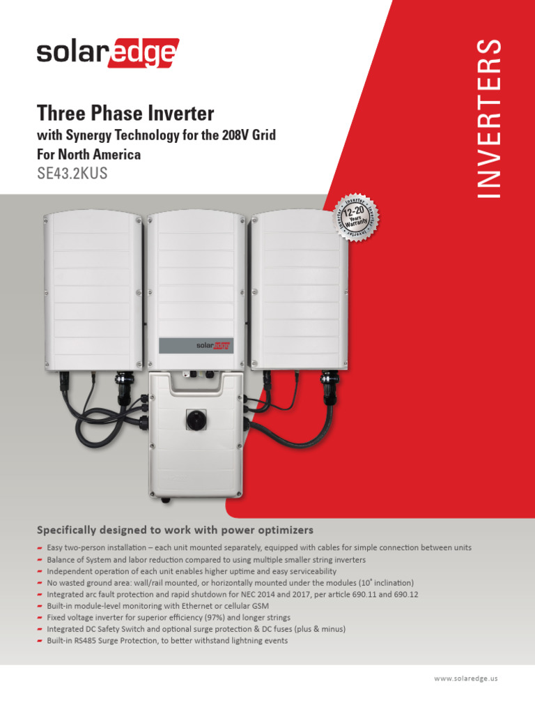solaredge_three_phase_commercial_inverters_for_208v_ds_na | PDF | Power Inverter | Alternating ...