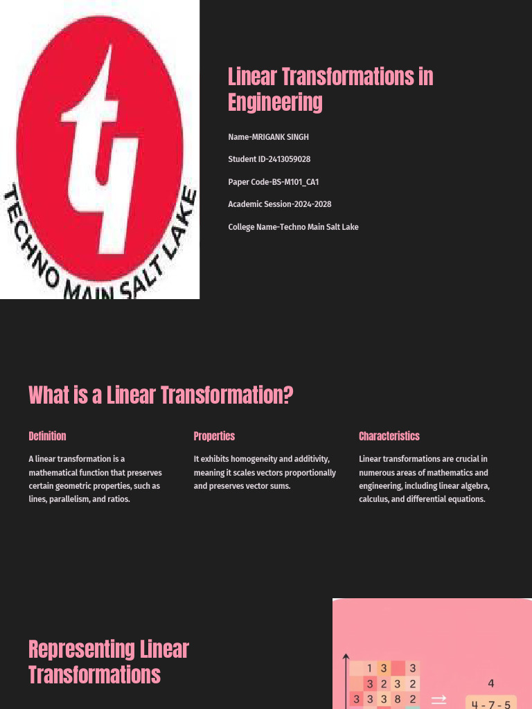 Mriganksingh BSM-101 Ca1 | PDF | Linearity | Linear Algebra