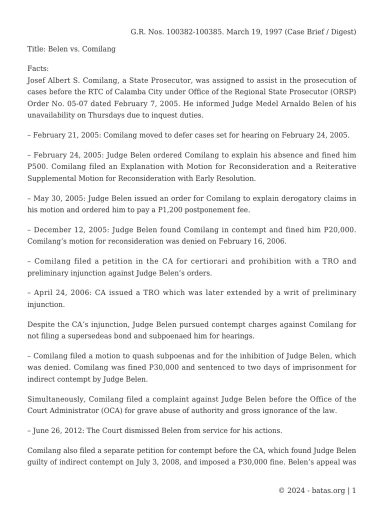 Digest Case | PDF | Contempt Of Court | Injunction