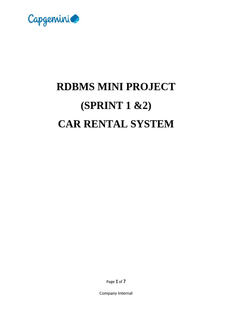CarRentalSystem RDBMS Project | PDF | Relational Database | Databases