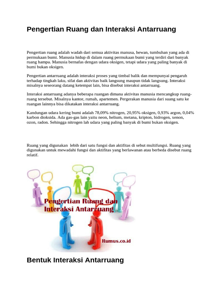 Pengertian Ruang Dan Interaksi Antarruang | PDF