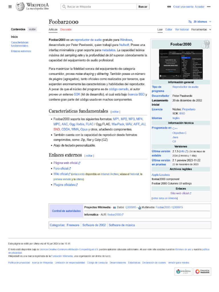 FireShot Capture 7441 - Foobar2000 - Wikipedia, La Enciclopedia Libre | PDF