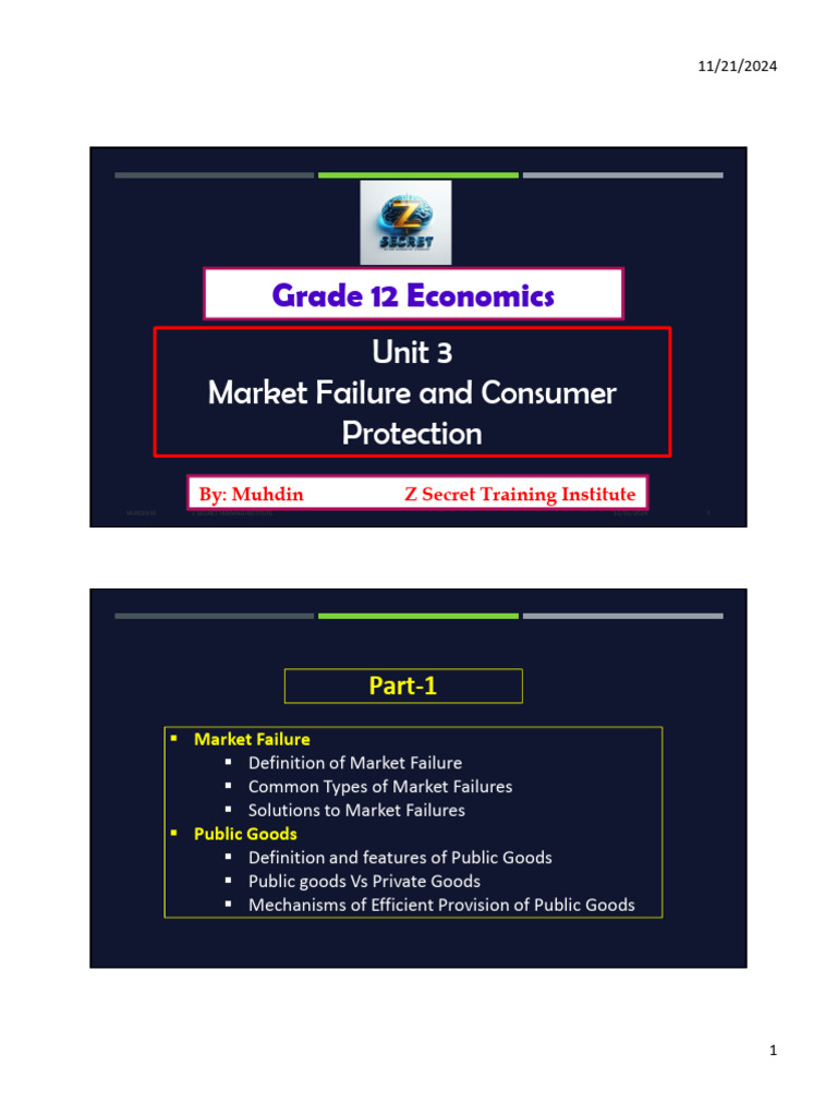 Market Failure in Grade 12 Economics | PDF | Externality | Market Failure