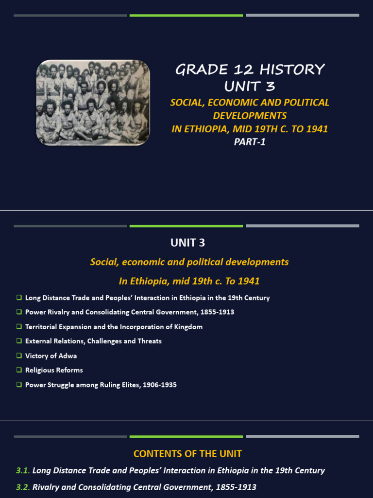Grade 12 History Unit 3 | PDF | Ethiopia