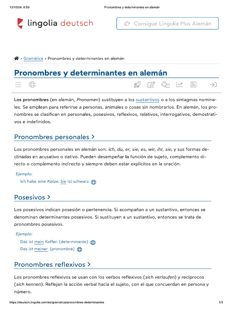 Pronombres y Determinantes | PDF