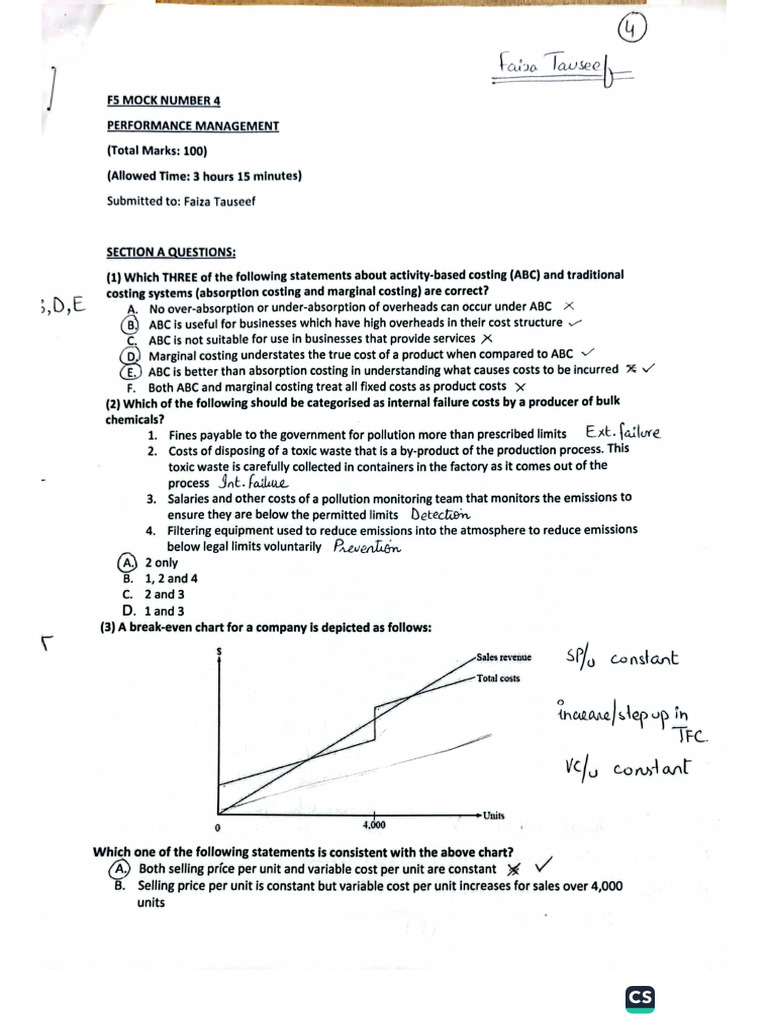 F5 MOCK 4 (Answers) | PDF