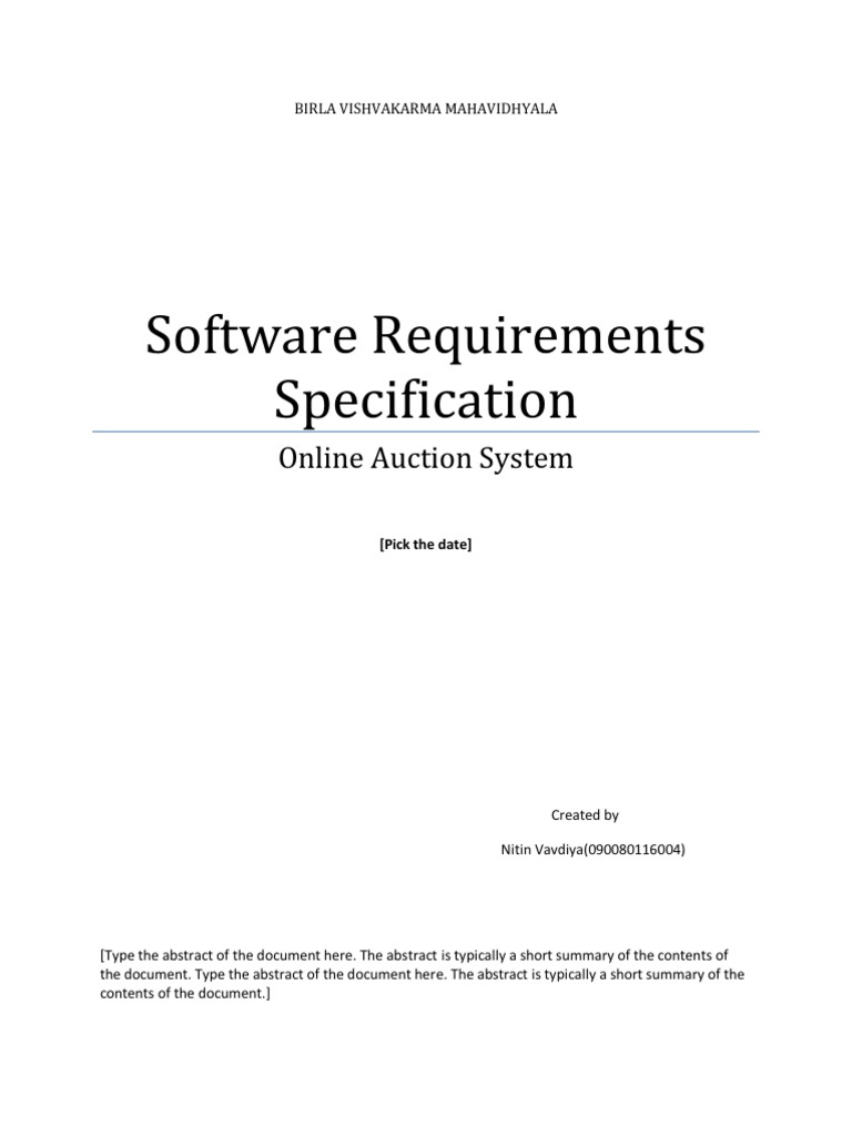 Requirements For Online Auction System | PDF | Auction | User (Computing)