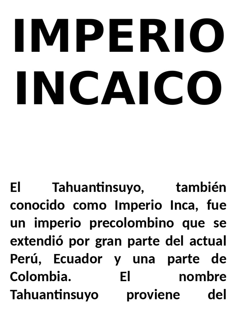 Imperio Incaico | PDF | Imperio Inca