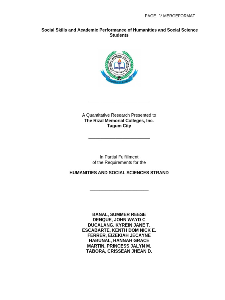 Social Skills Impact on HUMSS Students | PDF | Empathy | Communication