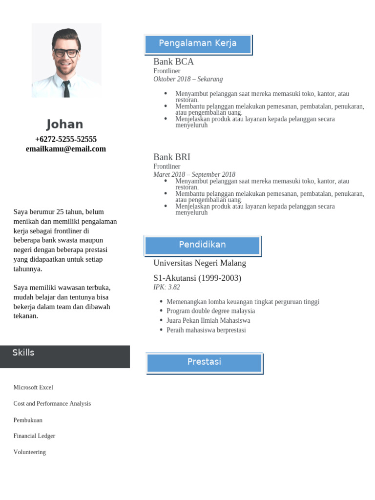 10 Contoh Daftar Riwayat Hidup Cv Word | PDF