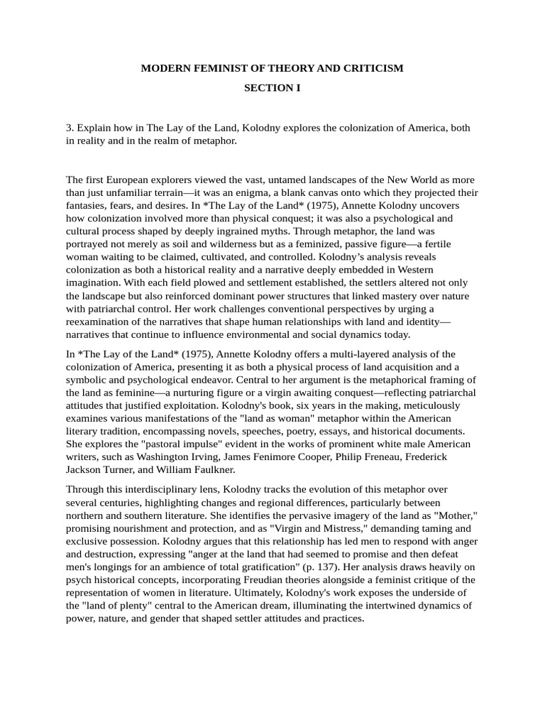Modern Feminist of Theory and Criticism | PDF | Narrative | Ecofeminism