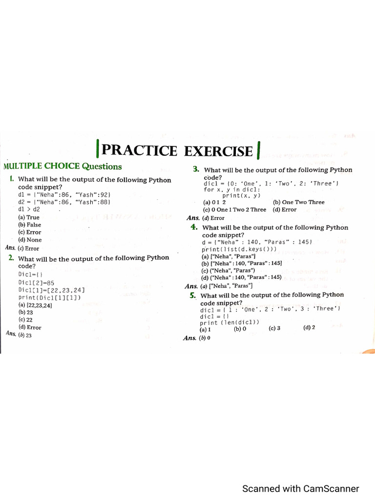 Dictionary Exercises | PDF