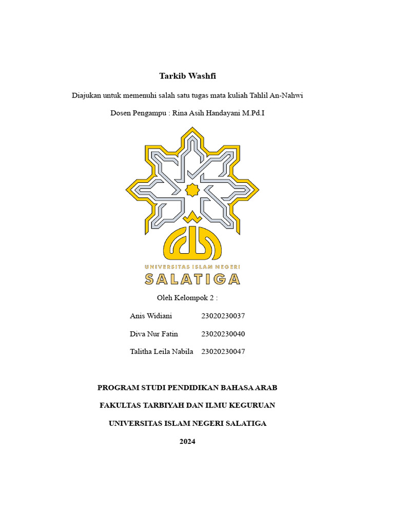 Tahlil an-Nahwi_Tarkib Washfi | PDF