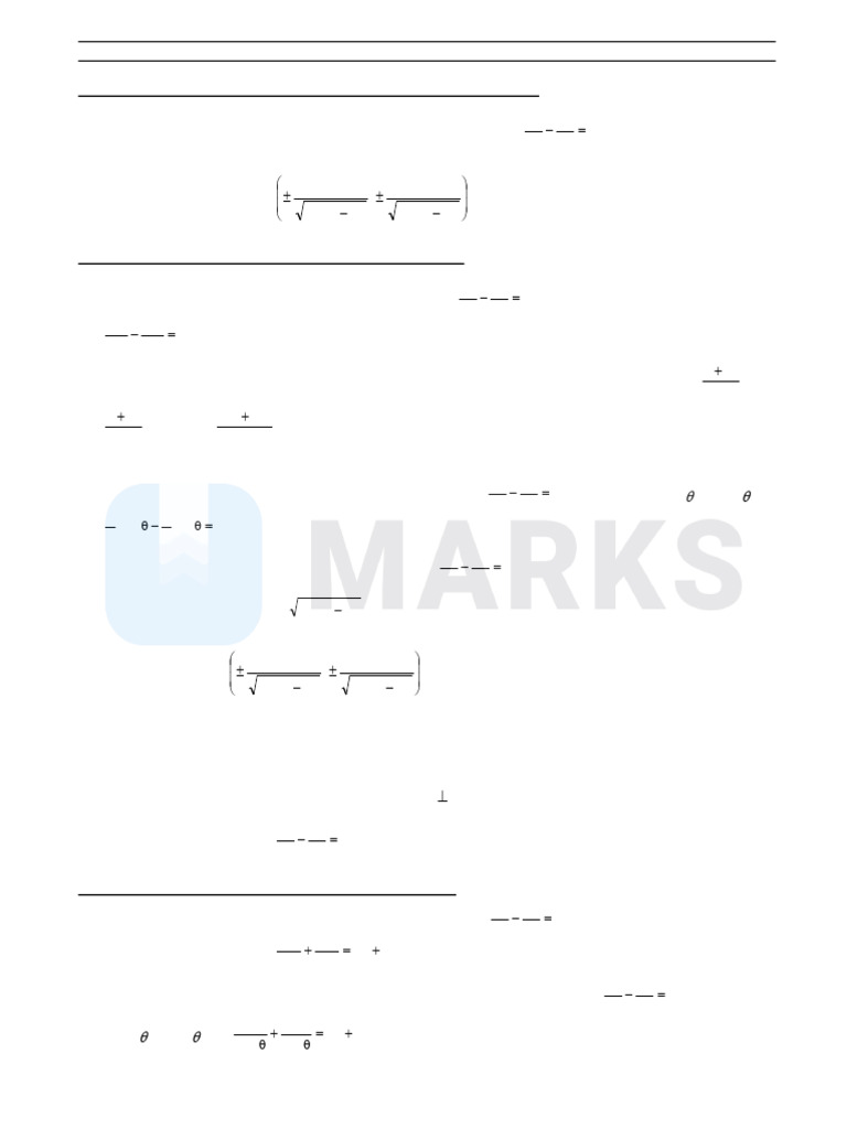 16 Hyperbola Formula Sheets Getmarks Appo | PDF | Tangent | Circle