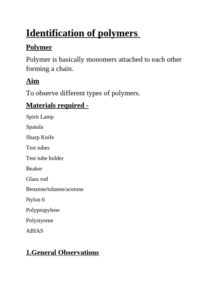 Identification of polymers (2) | PDF