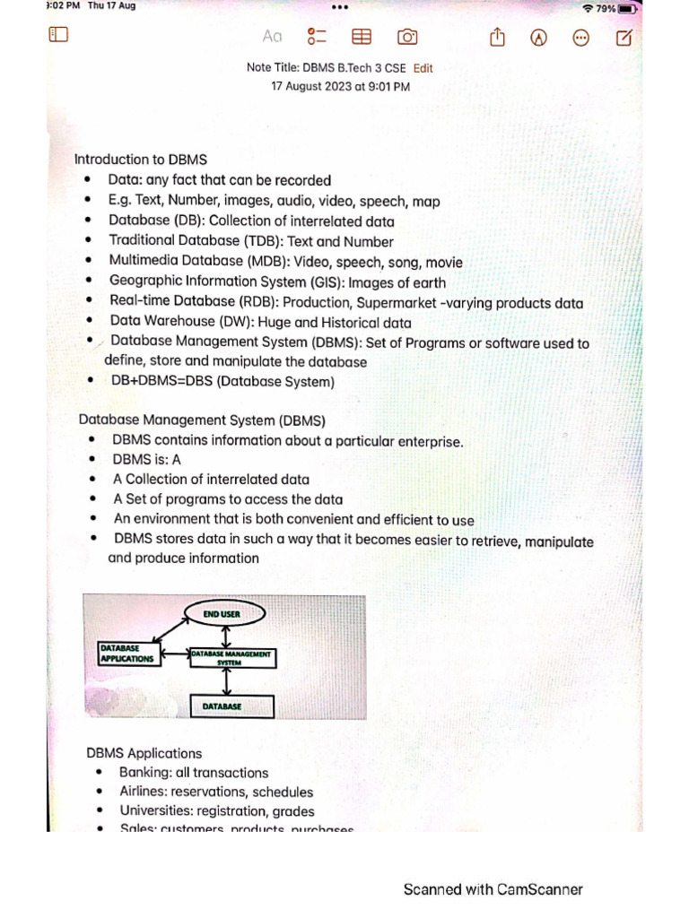 DBMS Unit 1 and 2 | PDF