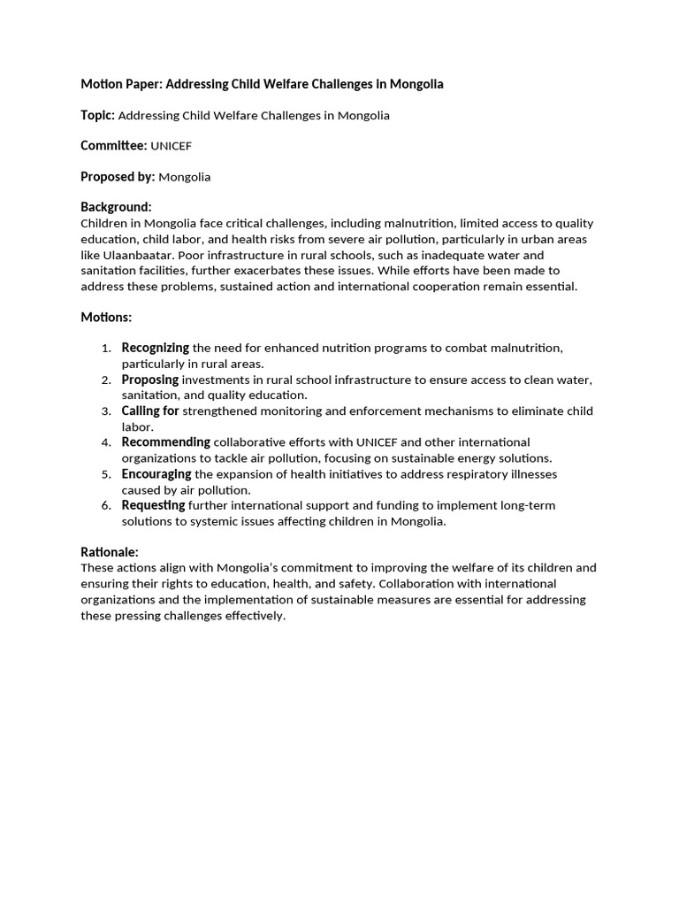 Motion Paper - v1 | PDF