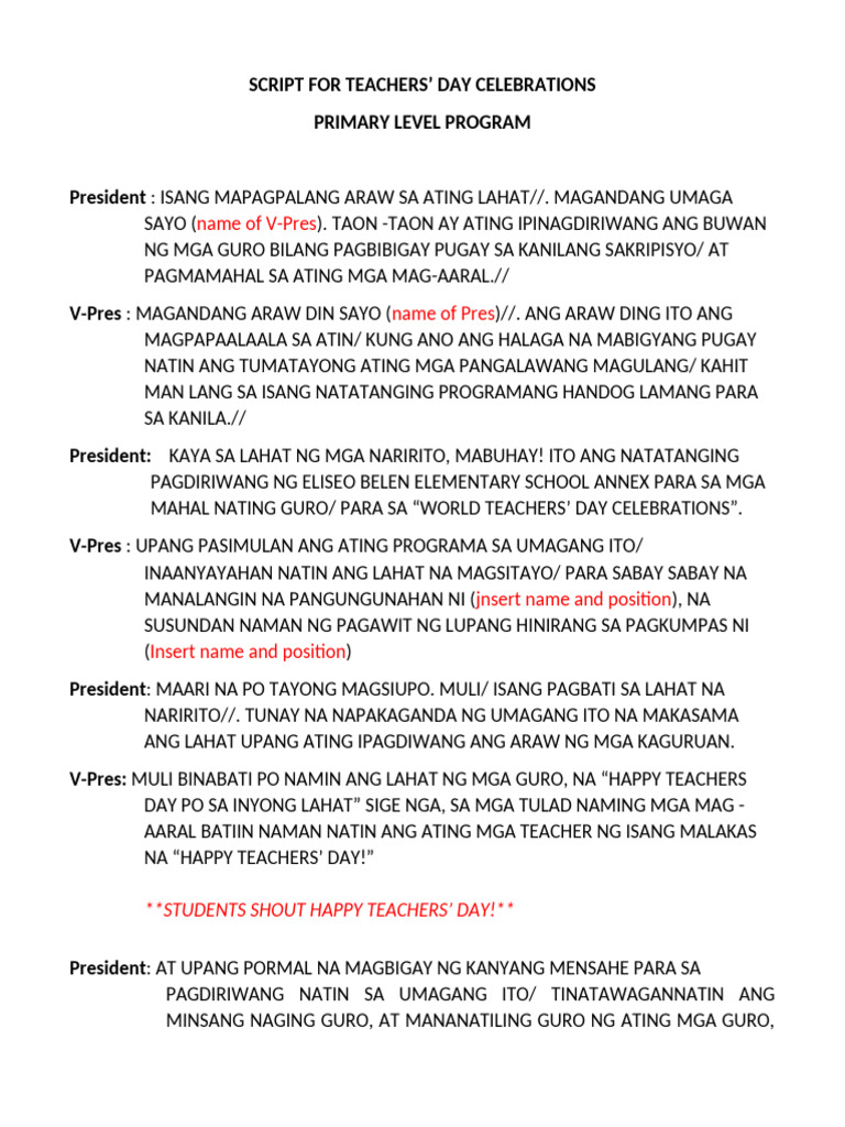 Script-for-Teachers Day | PDF