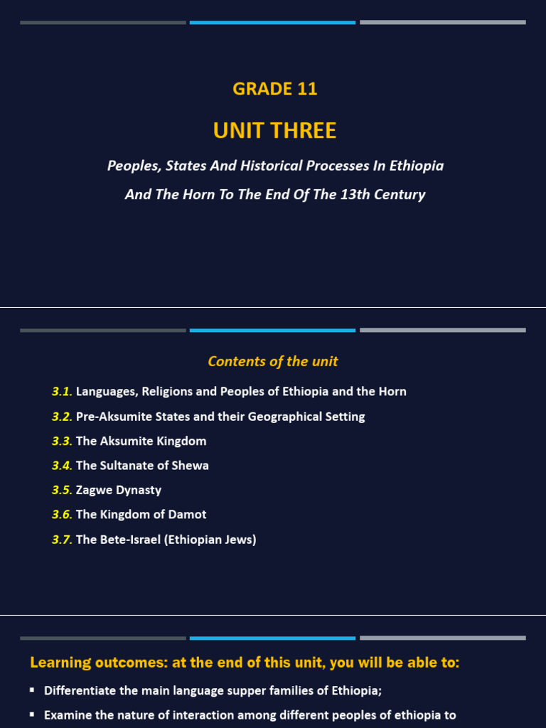 History Grade 11 Unit 3 | PDF | Ethiopia | Horn Of Africa