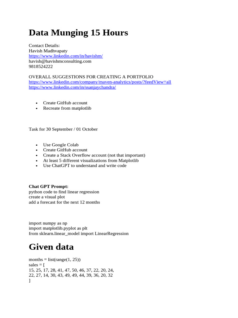 Data Munging 15 Hours | PDF