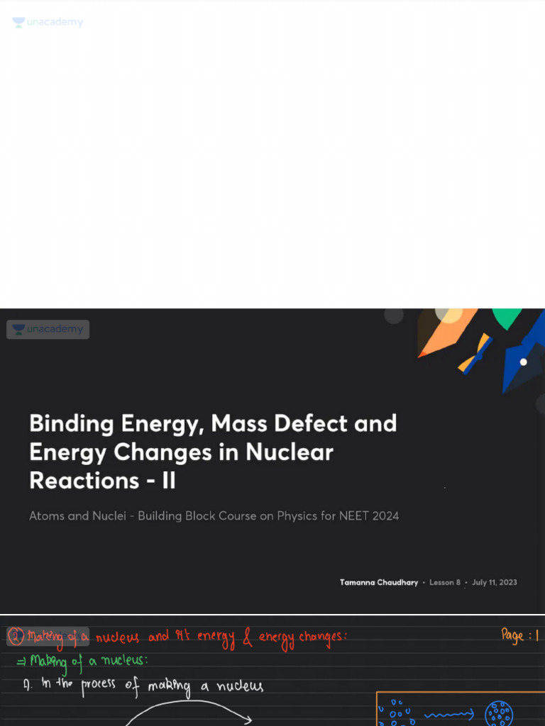 Binding Energy Mass Defect and Energy Changes in Nuclear Reactions II With Anno | PDF